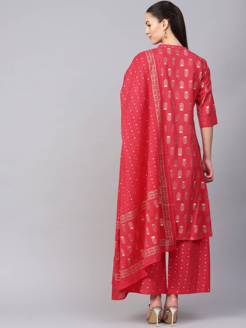 Coral printed cotton salwar - Shree The Indian Avatar - 3105240