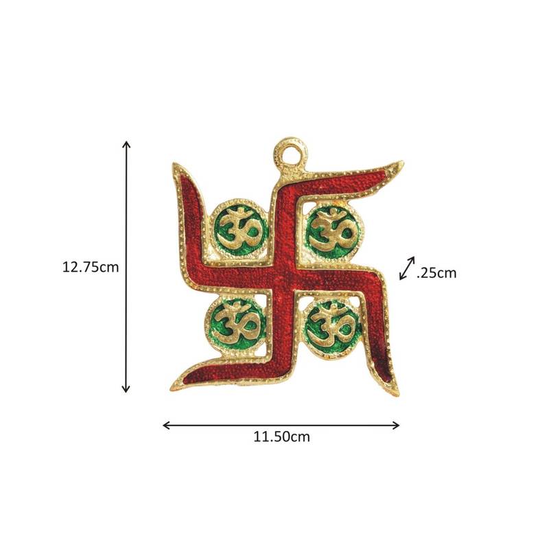 Hanging Swastik shaped with in Metal - Handicrafts Paradise - 3115626