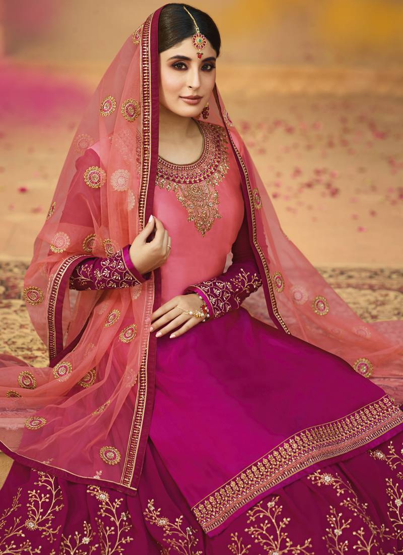 Rani Pink Georgette Pakistani Salwar Kameez - Vasu Sarees - 3117771