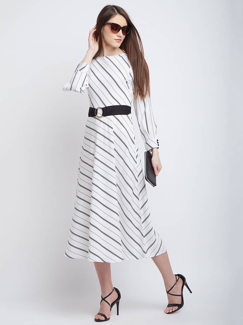 White printed polyester long-dresses - PANIT - 3123171