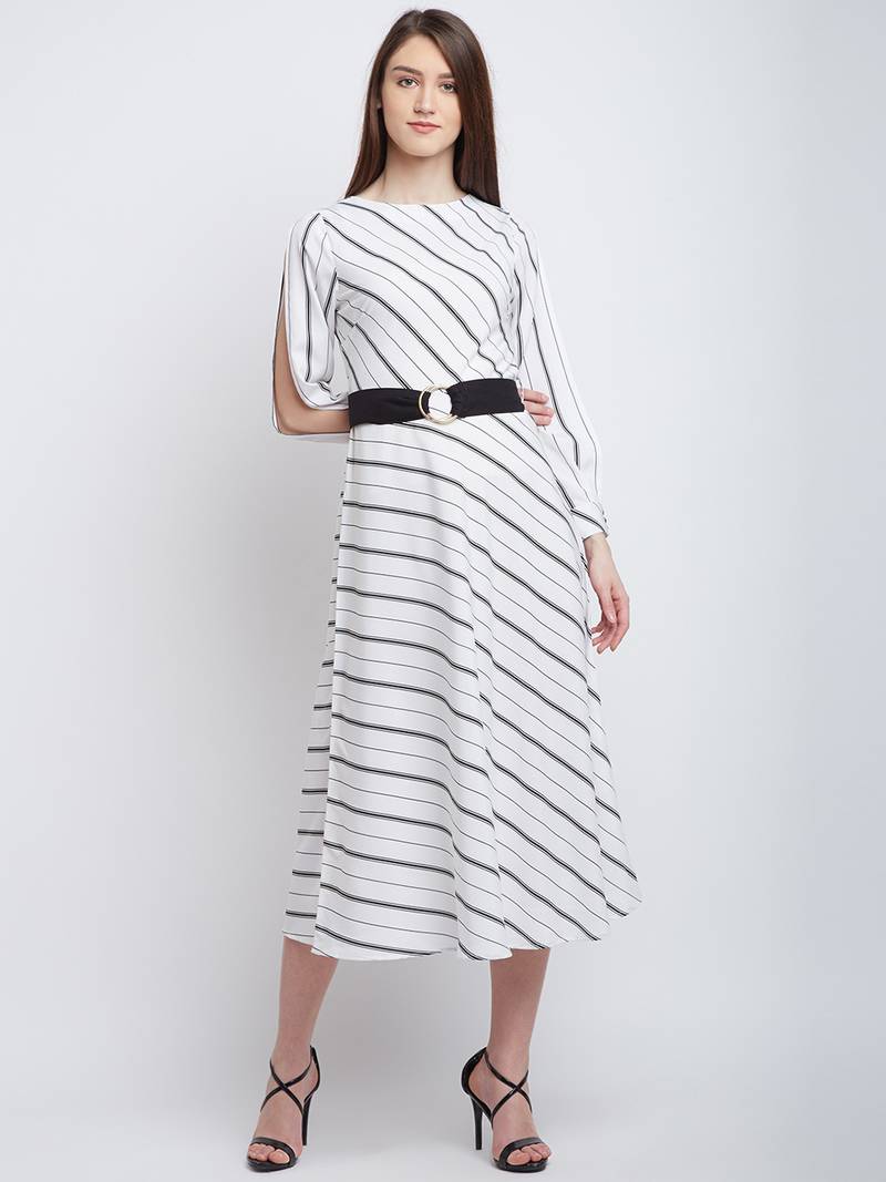 White printed polyester long-dresses - PANIT - 3123171