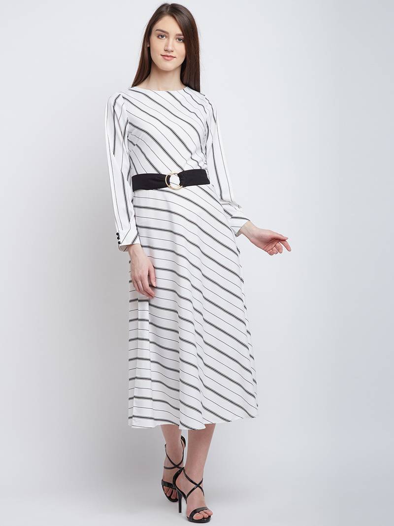 White printed polyester long-dresses - PANIT - 3123171