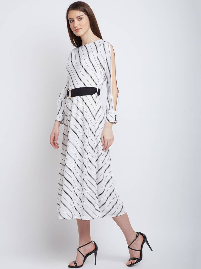 White printed polyester long-dresses - PANIT - 3123171