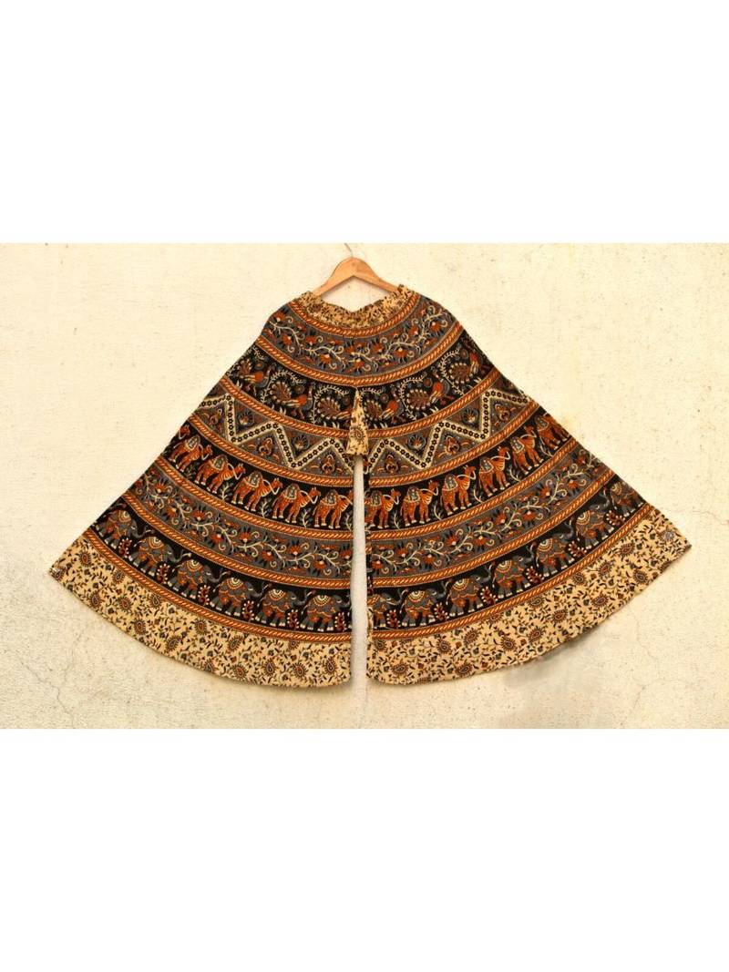 Colorful Elephant Printing Flower Pattern Designer Palazzo Pant Pattern ...