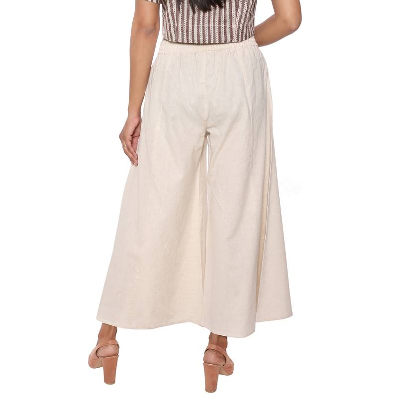 Women Natural Solid Cotton Culottes - Suti - 3125317