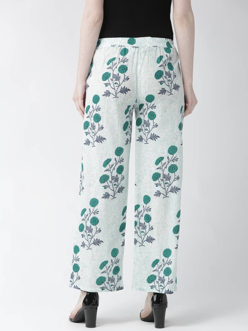white printed cotton bottoms - Rangmayee - 3128138