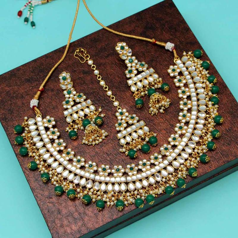 Green necklace-sets - Jaipur Mart - 3137120