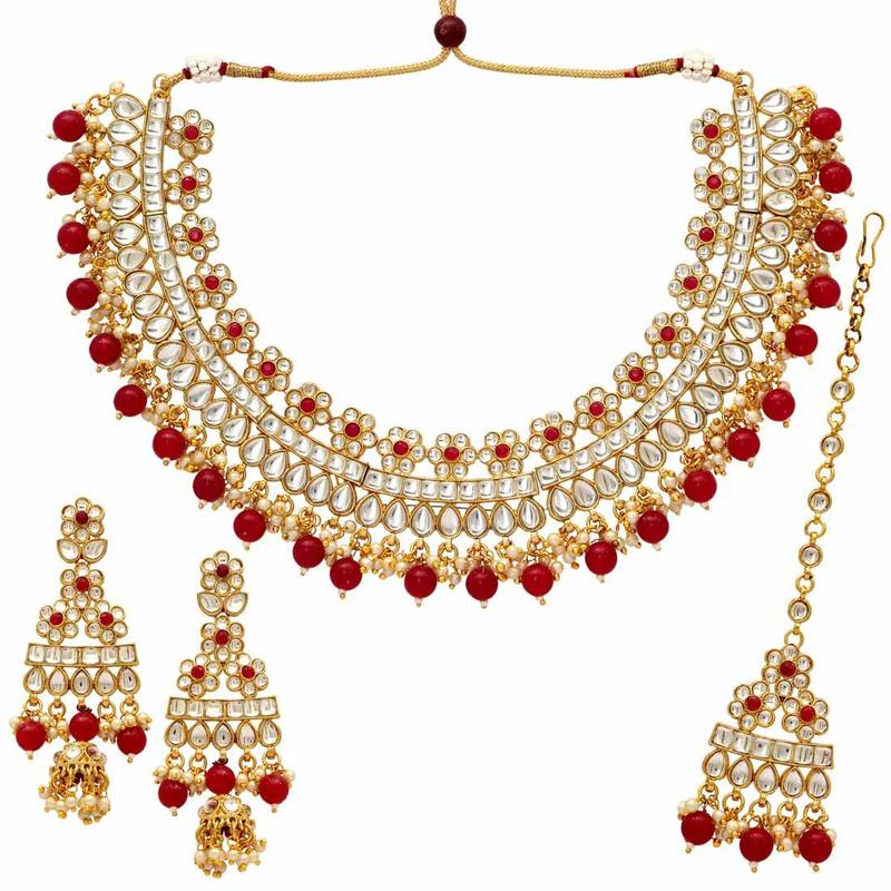 Maroon necklace-sets - Jaipur Mart - 3137121