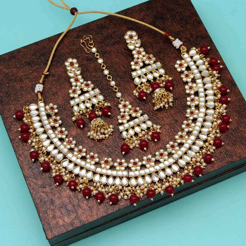 Maroon necklace-sets - Jaipur Mart - 3137121
