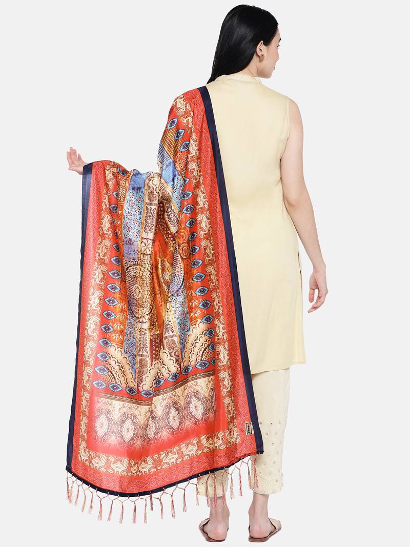Multicolor Ethnic Digital Printed Dupatta - V SALES - 3140026