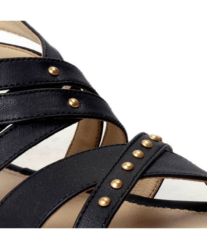 Women Black Flats Open Toe Flats - Meriggiare - 3142354