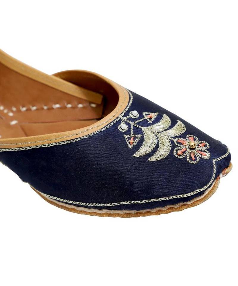 Navy Blue Embroidery Party Wear Ethnic.Jutti - RSK Ethnic Wear - 3153988