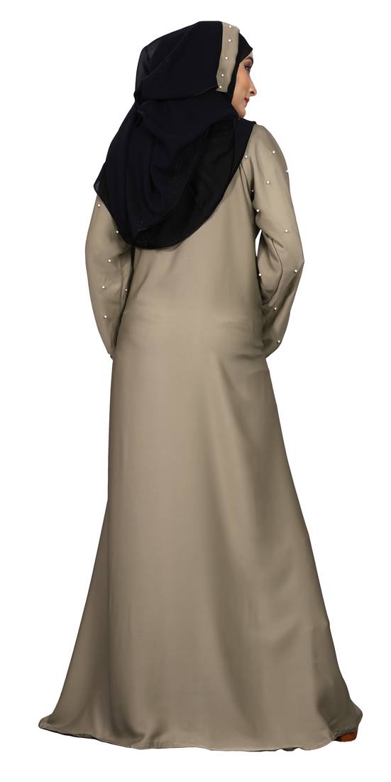 Justkartit Women'S Light Stone Color Nida Plain Abaya Burka With ...