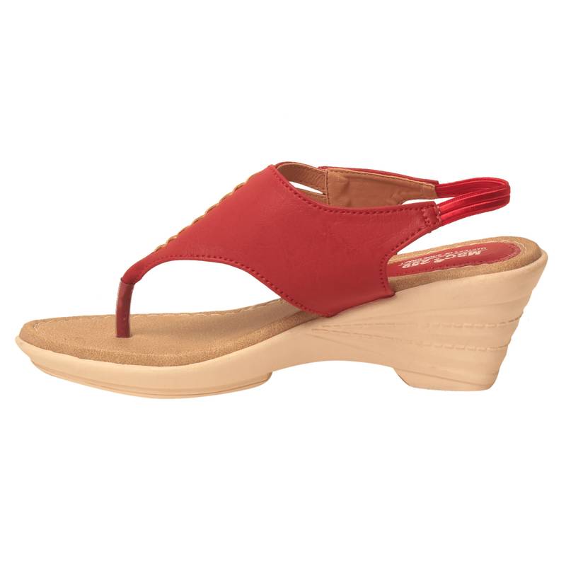 Women Red Synthetic wedges - ADEERA - 3155483