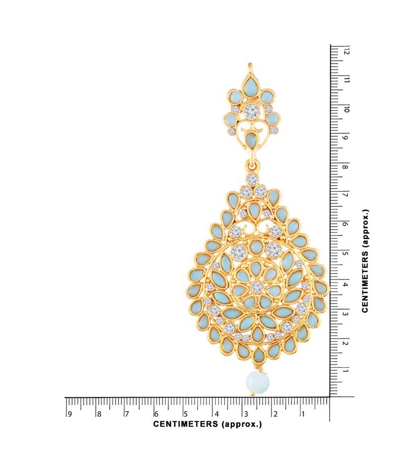 Traditional Gold Plated Kundan & Pearl Chandbali Earrings For Women - I ...