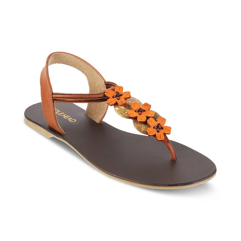 SOLE HEAD Brown Flats Sandal For Women - Kittens - 3169565
