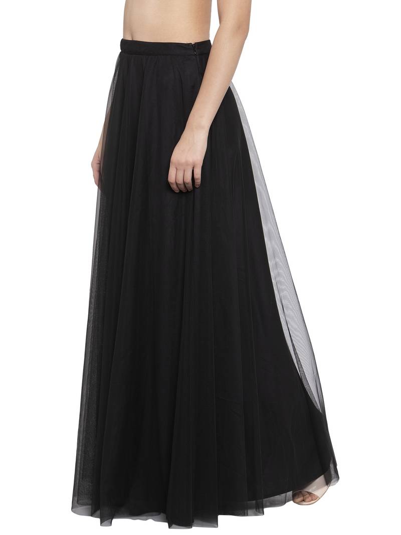 Black printed net skirts - Just Wow - 3170190