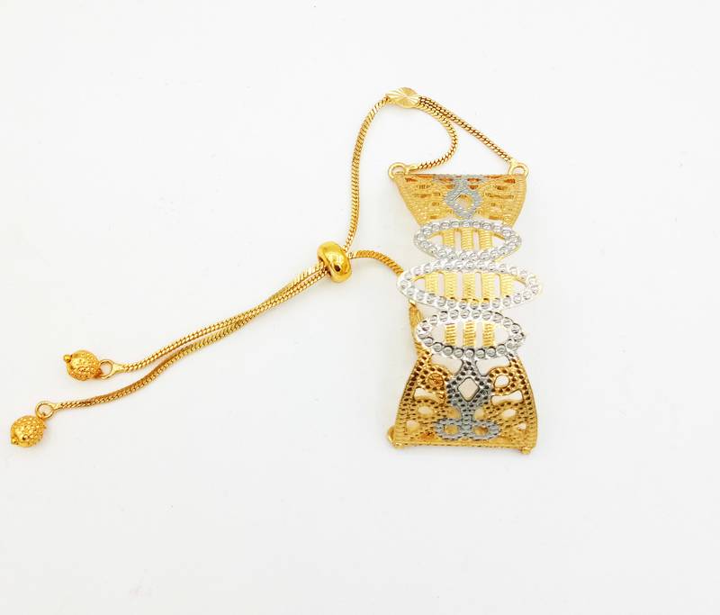 Gold Plated Adjustable Draw String Cnc Bracelet - SHILPA CREATION - 3170548