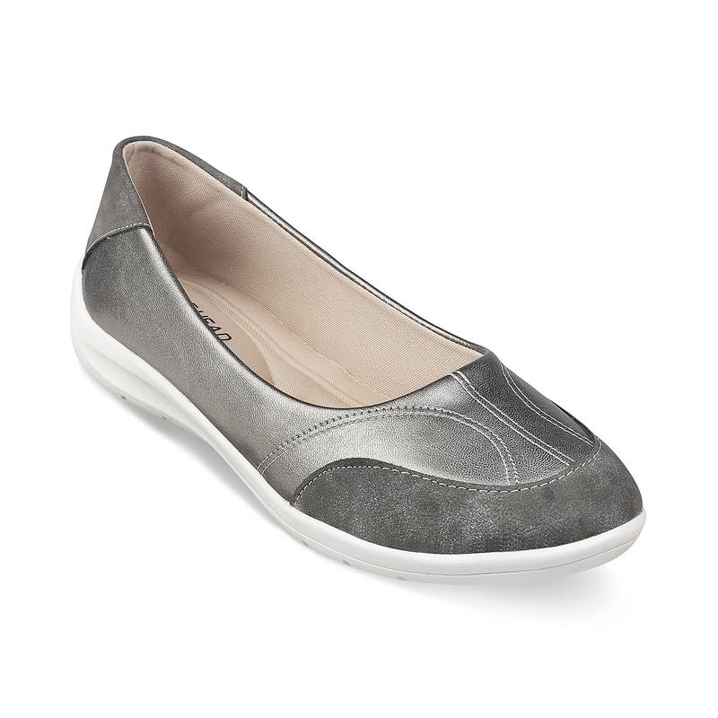 SOLE HEAD Gunmetal Women Ballerinas - Kittens - 3170100