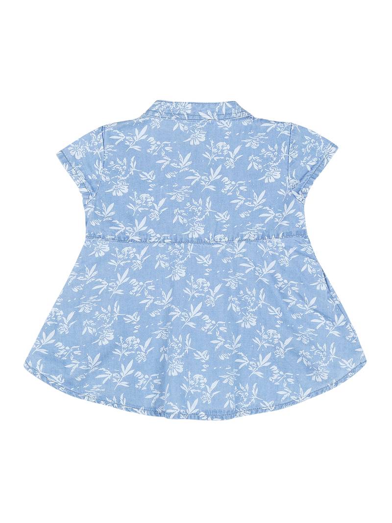 Blue Printed Cotton Kids Tops - Gini & Jony - 3178660