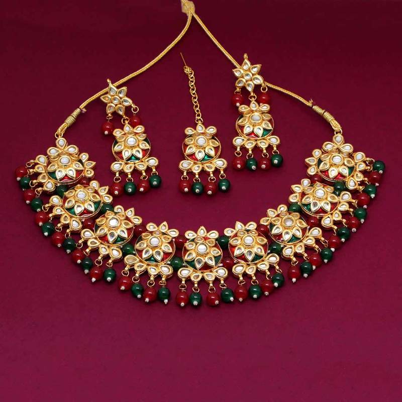 Maroon necklace-sets - Jaipur Mart - 3179471
