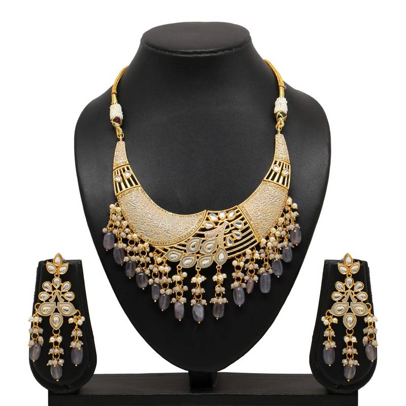 Grey necklace-sets - Jaipur Mart - 3180836