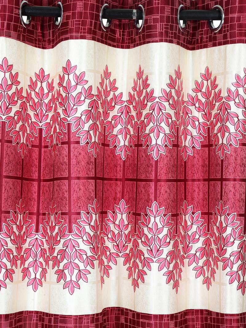 Panel Maroon Long Door Curtain Set of 2 - Cortina - 3182269