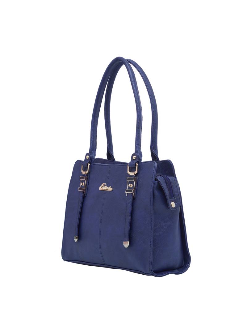Esbeda Dark Blue Color Solid Pu Synthetic Fabric Handbag For Women ...