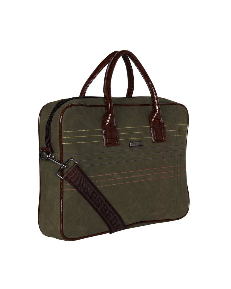 Esbeda Green Color Stitch Line Laptop bag For mens & women - ESBEDA ...