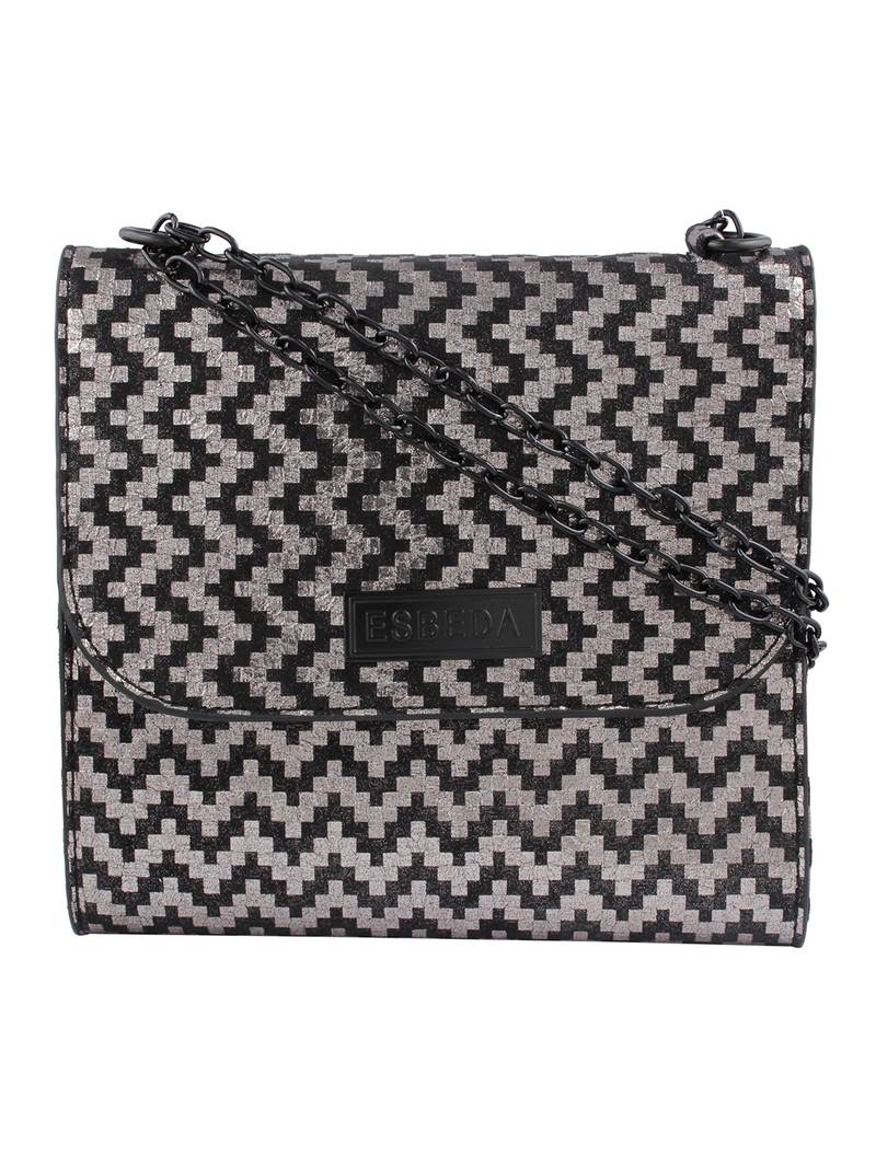 Silver Self Design PU Synthetic Slingbag For Women - ESBEDA - 3190362