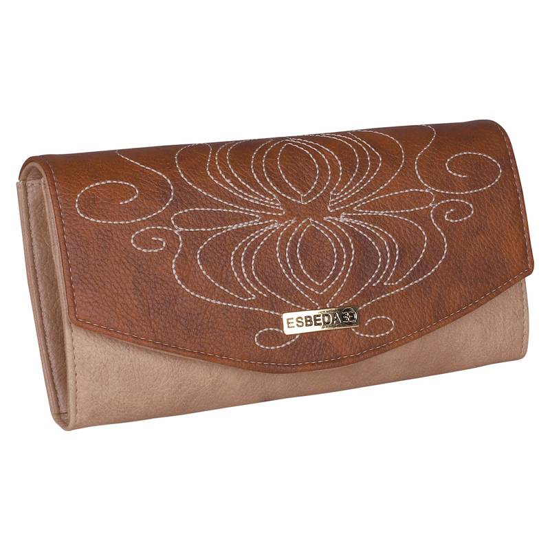 Esbeda Beige Color PU Synthetic Material Stiches Wallet For Womens ...