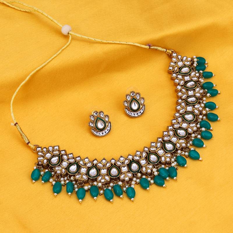 Green pearl necklace-sets - Sukkhi Online Private Limited - 3194698