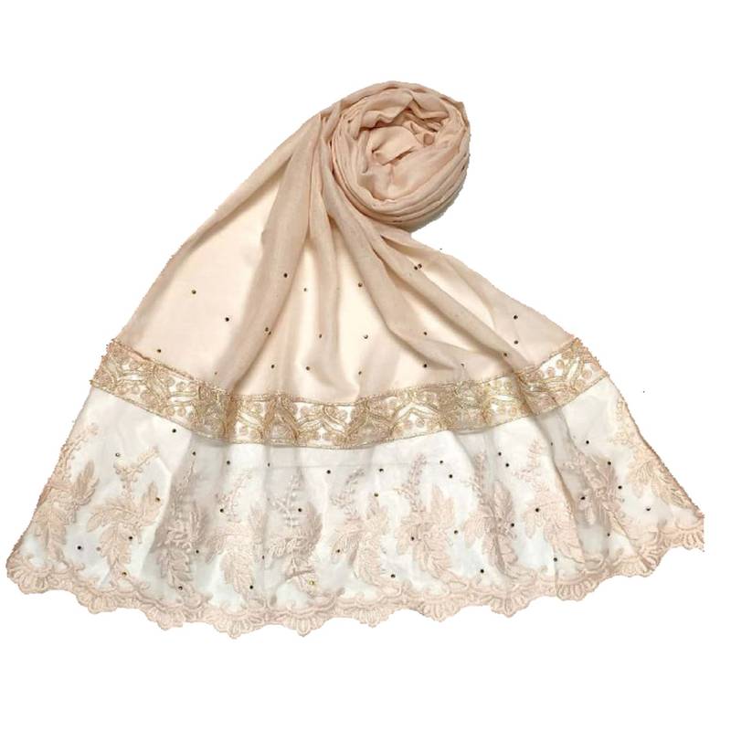 Set Of 2 Premium Cotton Designer Border Leaf Design Hijab Size 70/180 ...