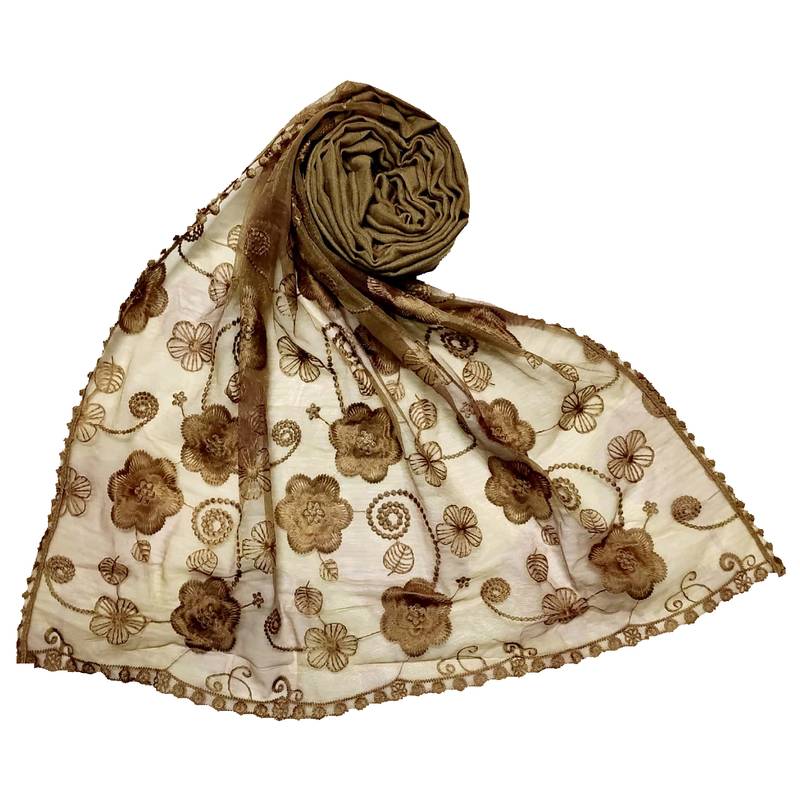 Set Of 2 Premium Cotton Designer Flower Hijab Size 70/180 Cm Stole For ...