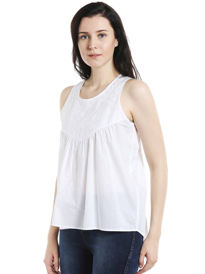 White printed viscose tops - 109F & Fusion Beats - 3205384