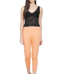 Apricot Color Capri Type Cotton Lycra Stretchable Pant. - ASMAANI - 3208155