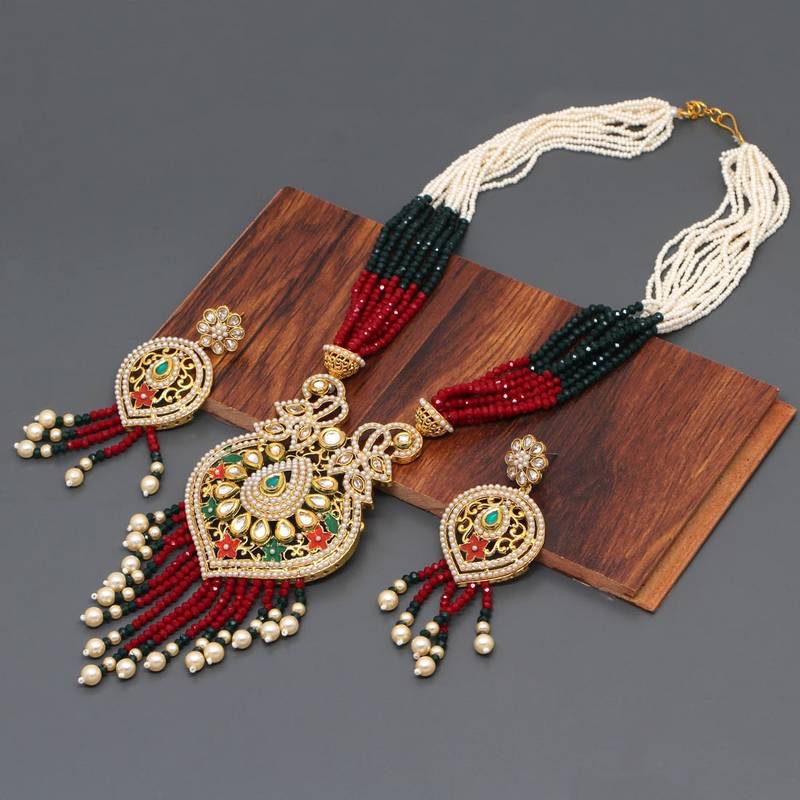 Maroon necklace-sets - Jaipur Mart - 3209550
