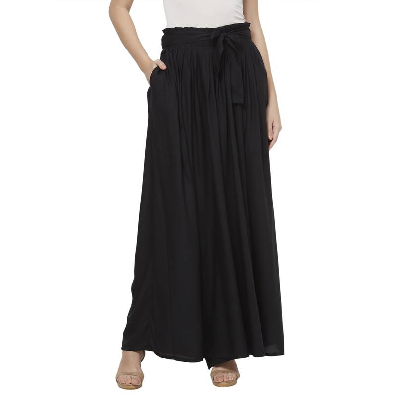 Black printed viscose bottoms - 109F & Fusion Beats - 3215390