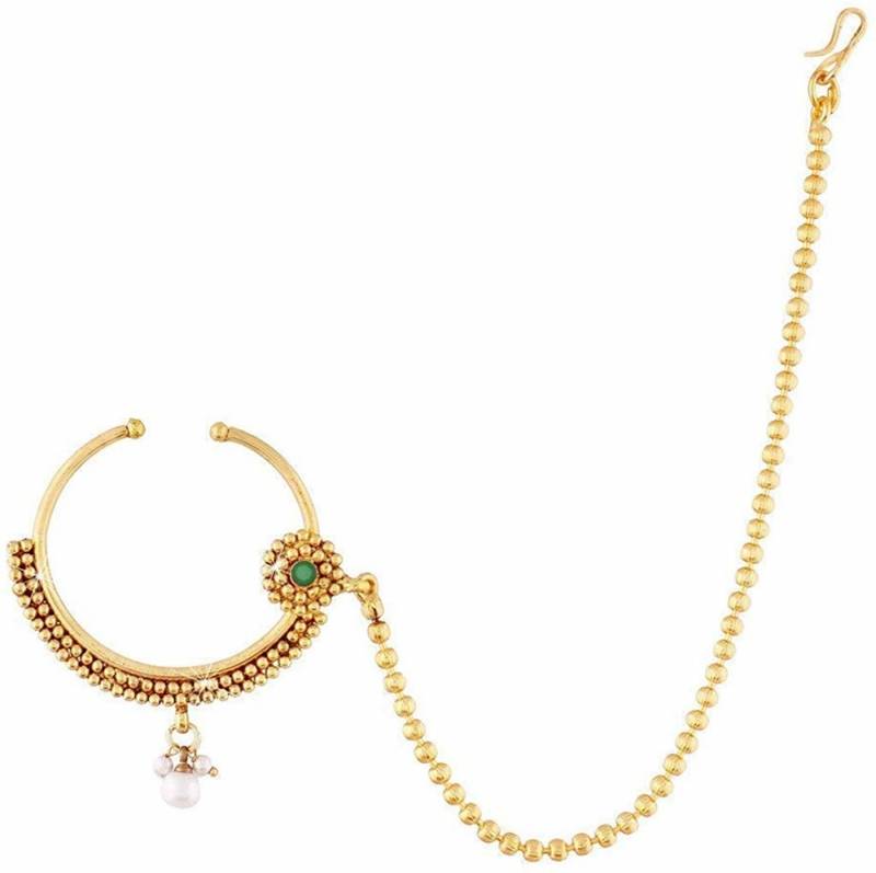 Green nose-ring - ADIVA LIFESTYLE PRIVATE LIMITED - 3216222