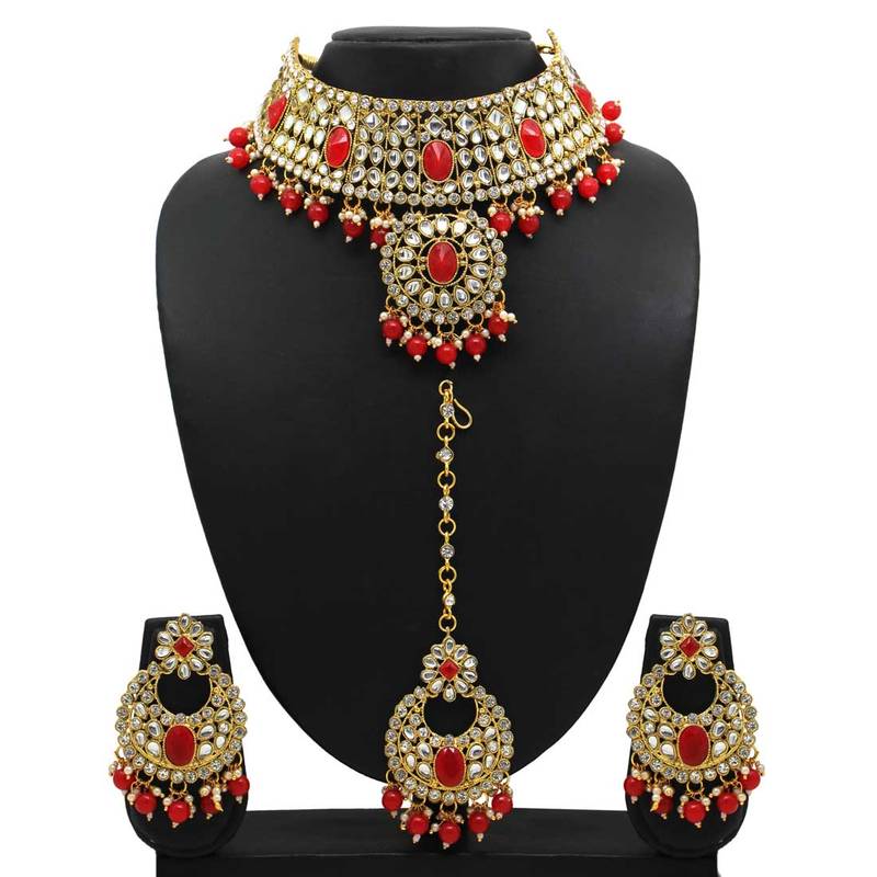 Red Necklace Sets - Jaipur Mart - 3235795
