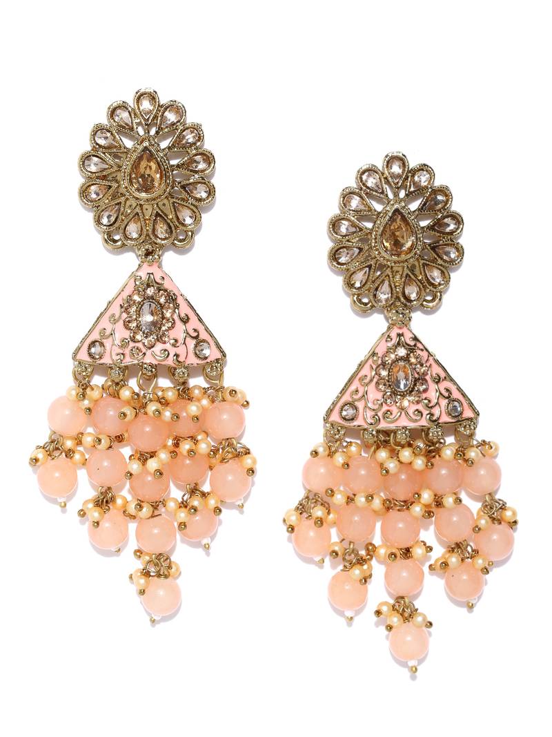 Peach earrings - Priyaasi - 3238265