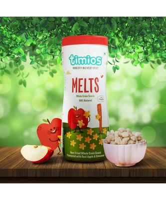 Timios Pack of 4 Melts Apple and Cinnamon baby food - Timios - 3243294