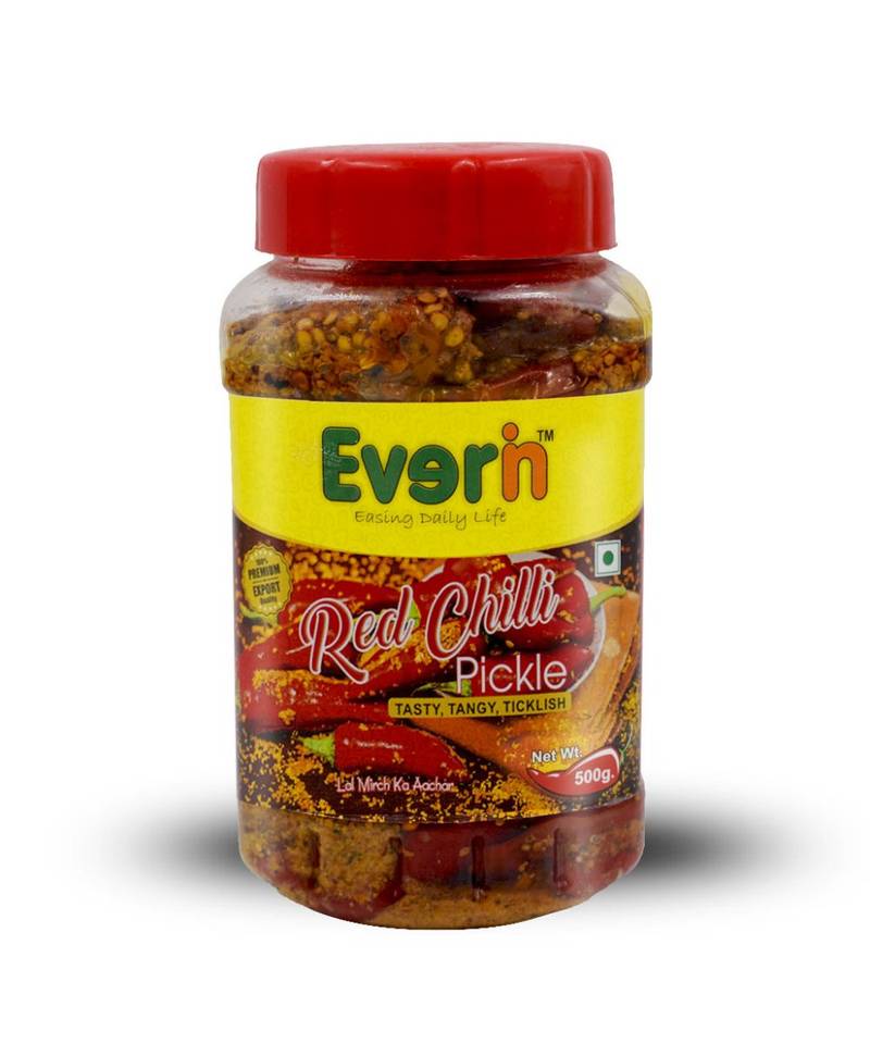 500 gm Tasty Tangy and Ticklish Red Chilli Pickle By Everin - Everin ...