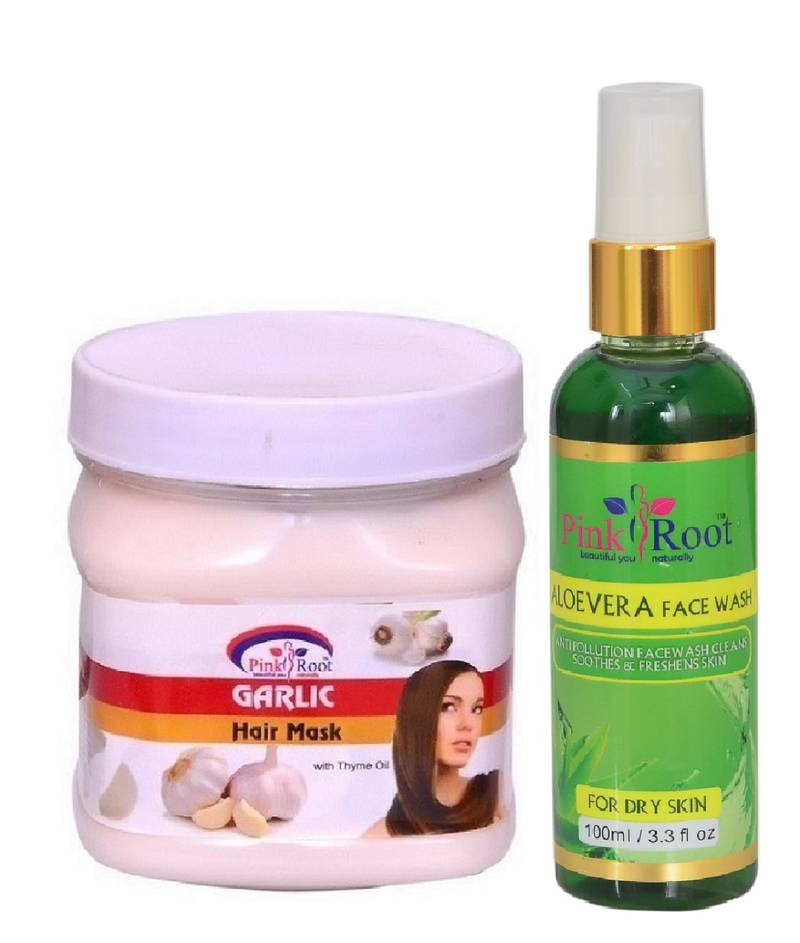 500ml Garlic Mask With 100ml Aloevera Face wash By Pink Root - PINK ...