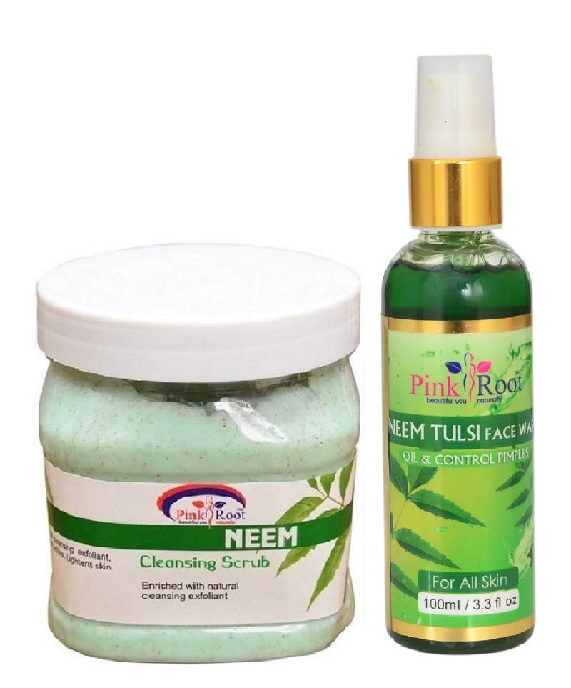 500ml Neem Scrub With 100ml Neem Face Wash By Pink Root - PINK ROOT ...