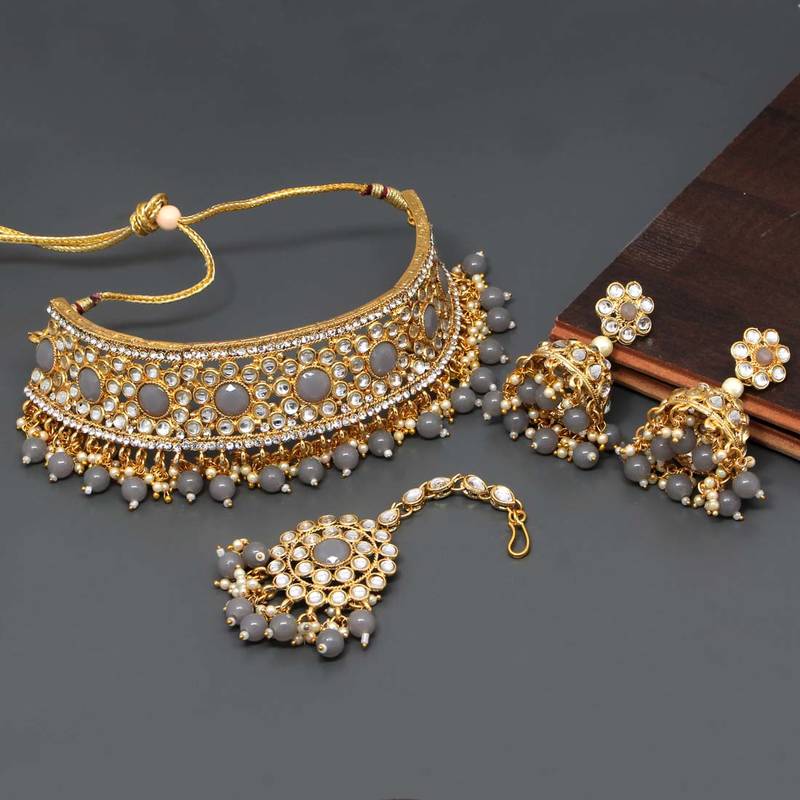 Grey necklace-sets - Jaipur Mart - 3250938