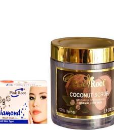 100gm Coconut Scrub With 50gm Diamond Bleach - PINK ROOT - 3251287