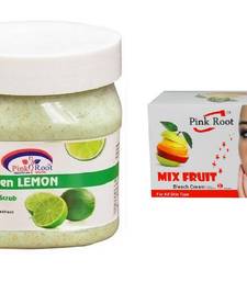 500ml Green Lemon Scrub With 50g Mix Fruit Bleach With Pink Root - PINK ...