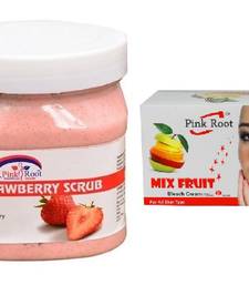 500ml Strawberry Scrub With 50g Mix Fruit Bleach With Pink Root - PINK ...
