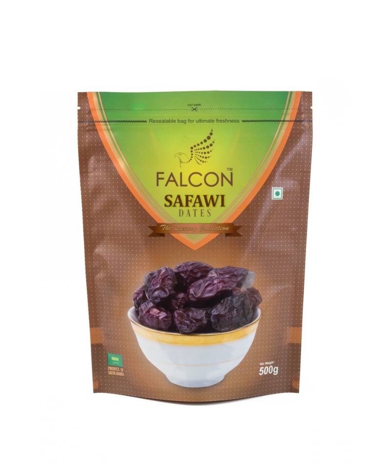 500g Safawi ( kalmi ) Seeded Dates Pouch By Falcon - FALCON - 3253031